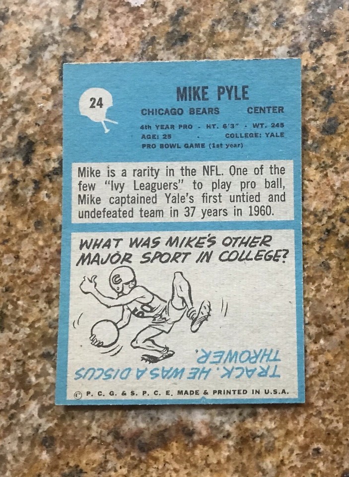 1964 Philadelphia #24 Mike Pyle Chicago Bears Original Owner | eBay