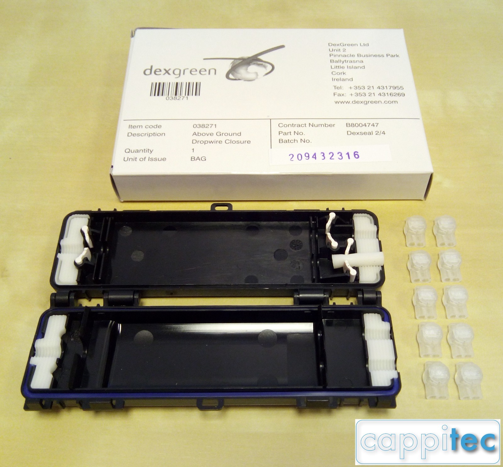 DEXGREEN DEXSEAL 2/4 EXTERNAL ABOVE GROUND DROPWIRE CLOSURE WITH 10 ...