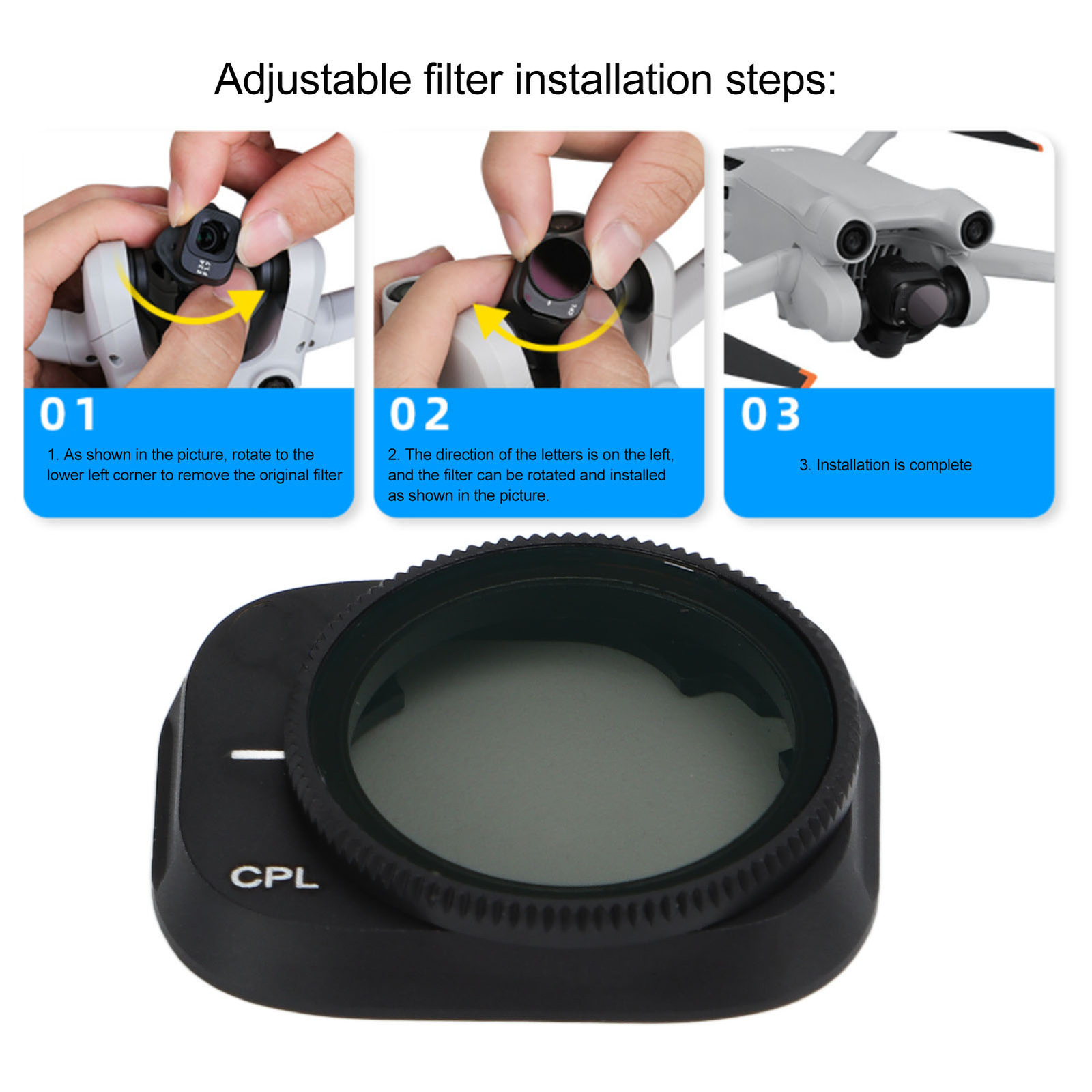 Drone Filter Aluminium Alloy Adjustable CPL With Storage Box Drone ...