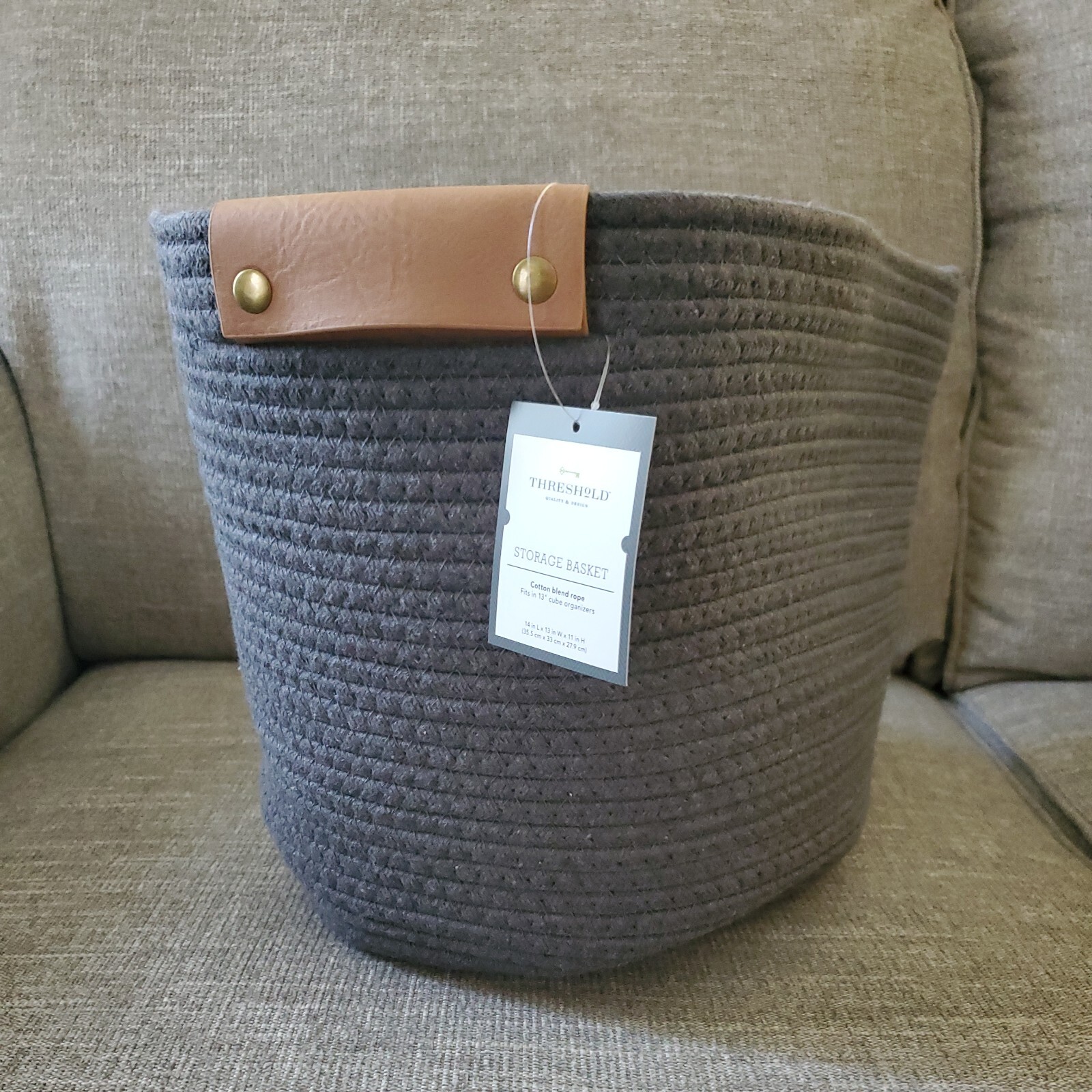 CHARCOAL 14" Decorative Coiled Rope Basket - Threshold for sale online ...