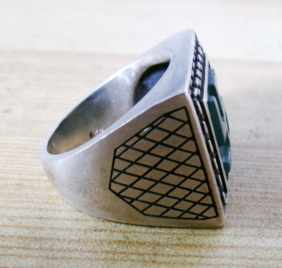 Antique Sterling Silver Jade Buddhist Manji Ring Wat Phra That Lampang ...