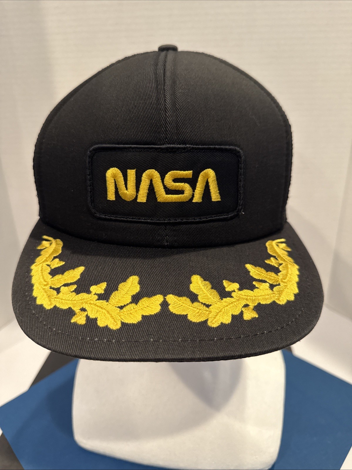 Vintage 70-80s NASA WORM LOGO Black SnapBack Trucker … - Gem