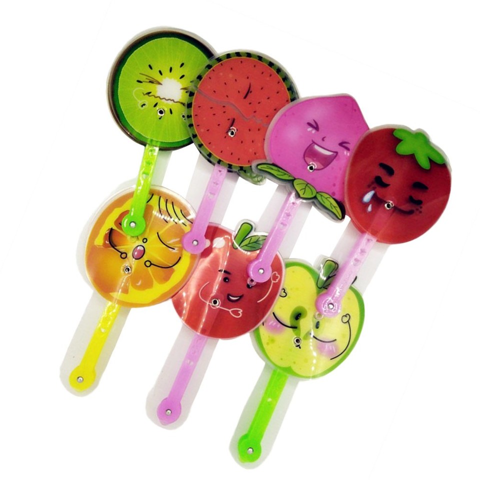 2pcs Plastic Hand Fan Mini Fruit Shape Hand Fan Summer Portable Cartoon ...