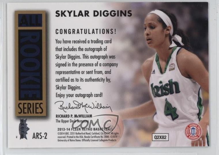 2013 Fleer Retro - Ultra All Rookie Series Autos Skylar Diggins #ARS-2 ...