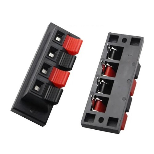 2x Subwoofer Speaker Box Terminal Connector 4-Wire Dual Square Sub Push ...