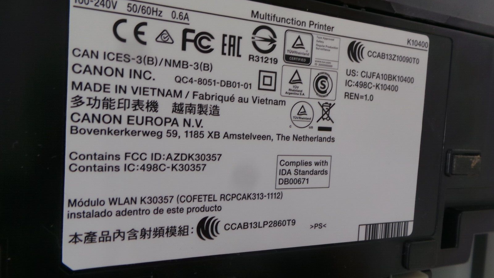 CANON K10400 MULTI-FUNCTION PRINTER (DNT D4) | eBay