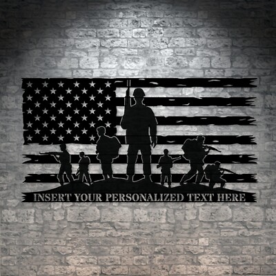 Personalized US Military Metal sign Gift, Veteran Wall Decor, Custom ...