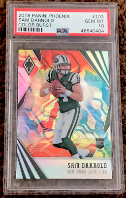 2018 Panini Phoenix #103 Sam Darnold Color Burst Rookie Card RC PSA 10 ...