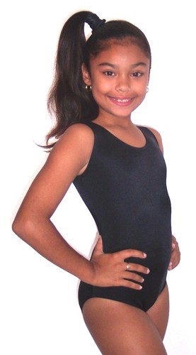 AMS Gymnastics Tank Basic Leotard Adult Small AS Dance Ballet Lycra Black | eBay