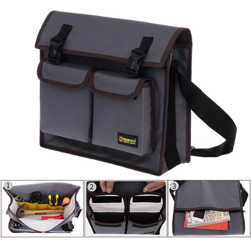 Heavy Duty Canvas Electrician Utility Tool Bag Adjust Shoulder Strap ...