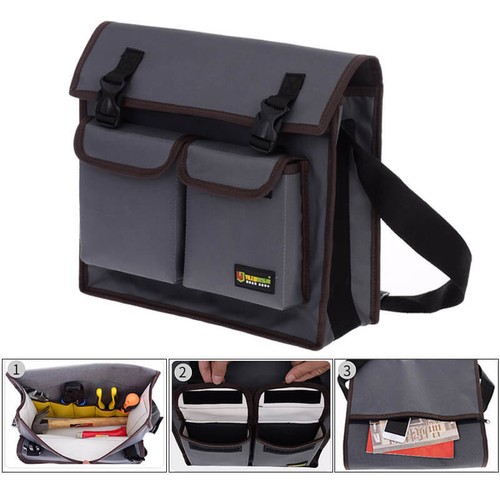 Heavy Duty Canvas Electrician Utility Tool Bag Adjust Shoulder Strap ...