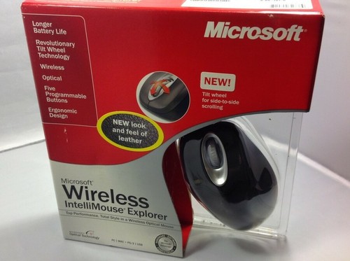 Microsoft Wireless Intellimouse Explorer Tilt Wheel Black - Leather ...
