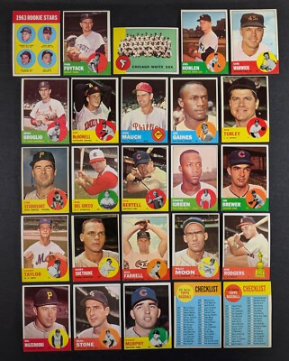 1963 Topps Baseball Starter Set 25 Cards Rare Checklist | eBay