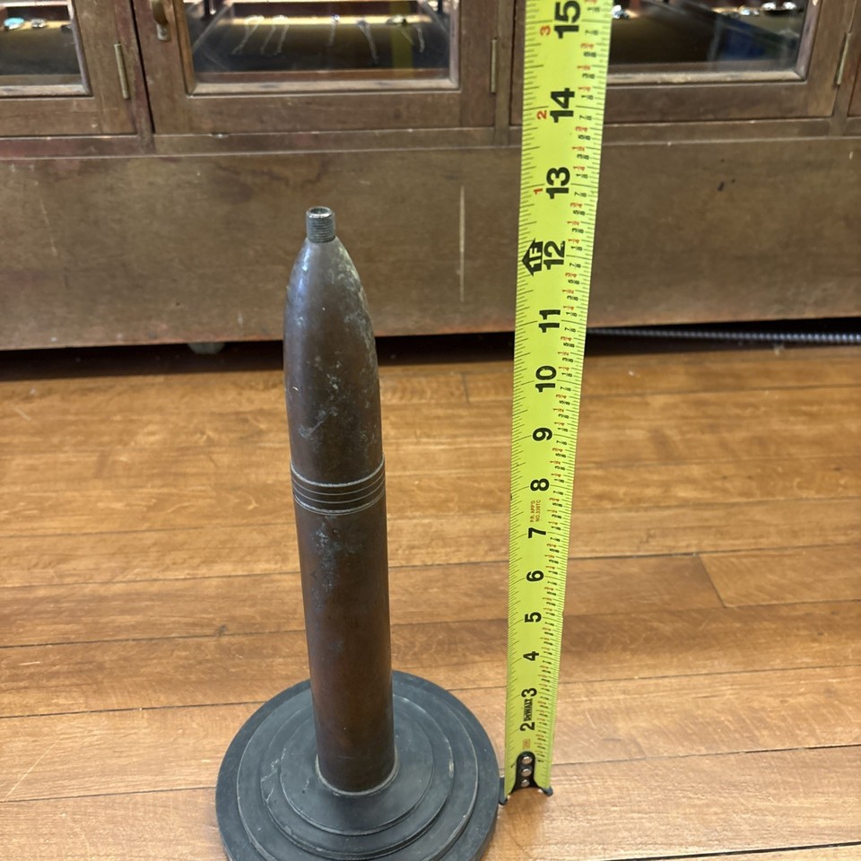 Original WWII TRENCH ART WW2 ARTILLERY SHELL Lamp Base Trench Art Shell ...