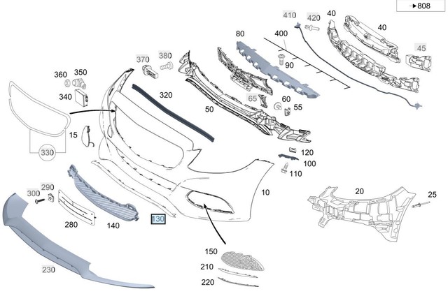Genuine MERCEDES BENZ C W205 Front Bumper Lower Chrome Trim A2058853123 ...