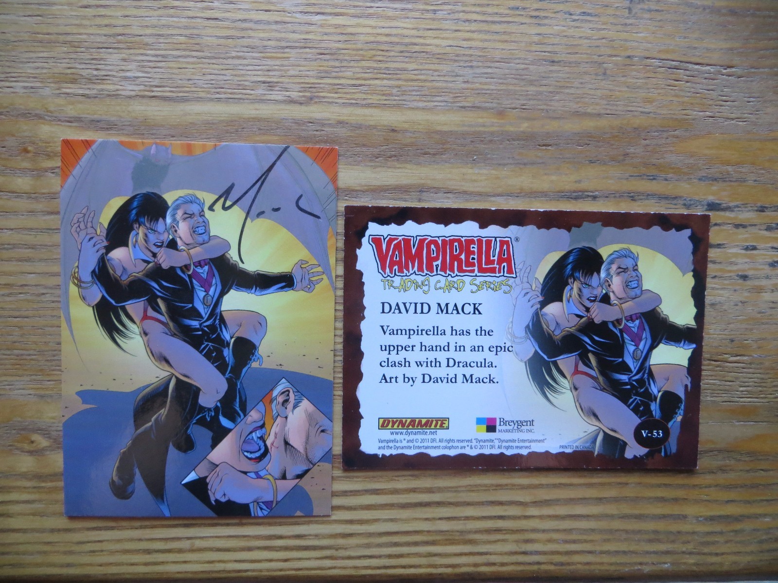 2011-BREYGENT VAMPIRELLA VS DRACULA CARD V-53 SIGNED DAVID MACK ART | eBay