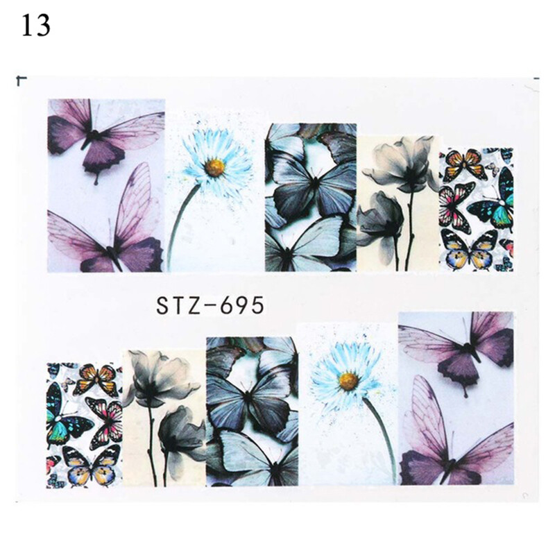 1 Sheet Flower Water Transfer Slider Flower Series Decal Nail Watermark ...