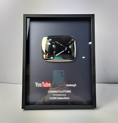 Custom YOUTUBE OLD Silver Play Button Awards Classic Reward Decoration ...