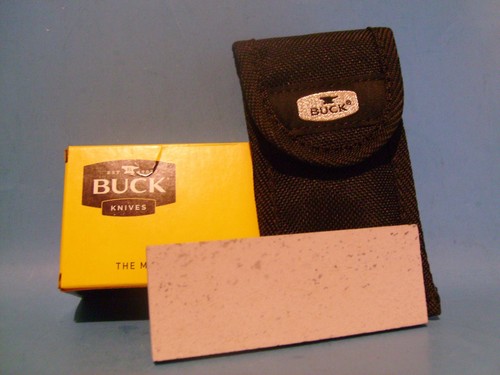 Genuine Buck Knives Arkansas Washita Sharpening Stone with Sheath Made ...