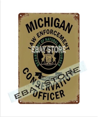Michigan Conservation Wildlife retro tin sign house classic design ...