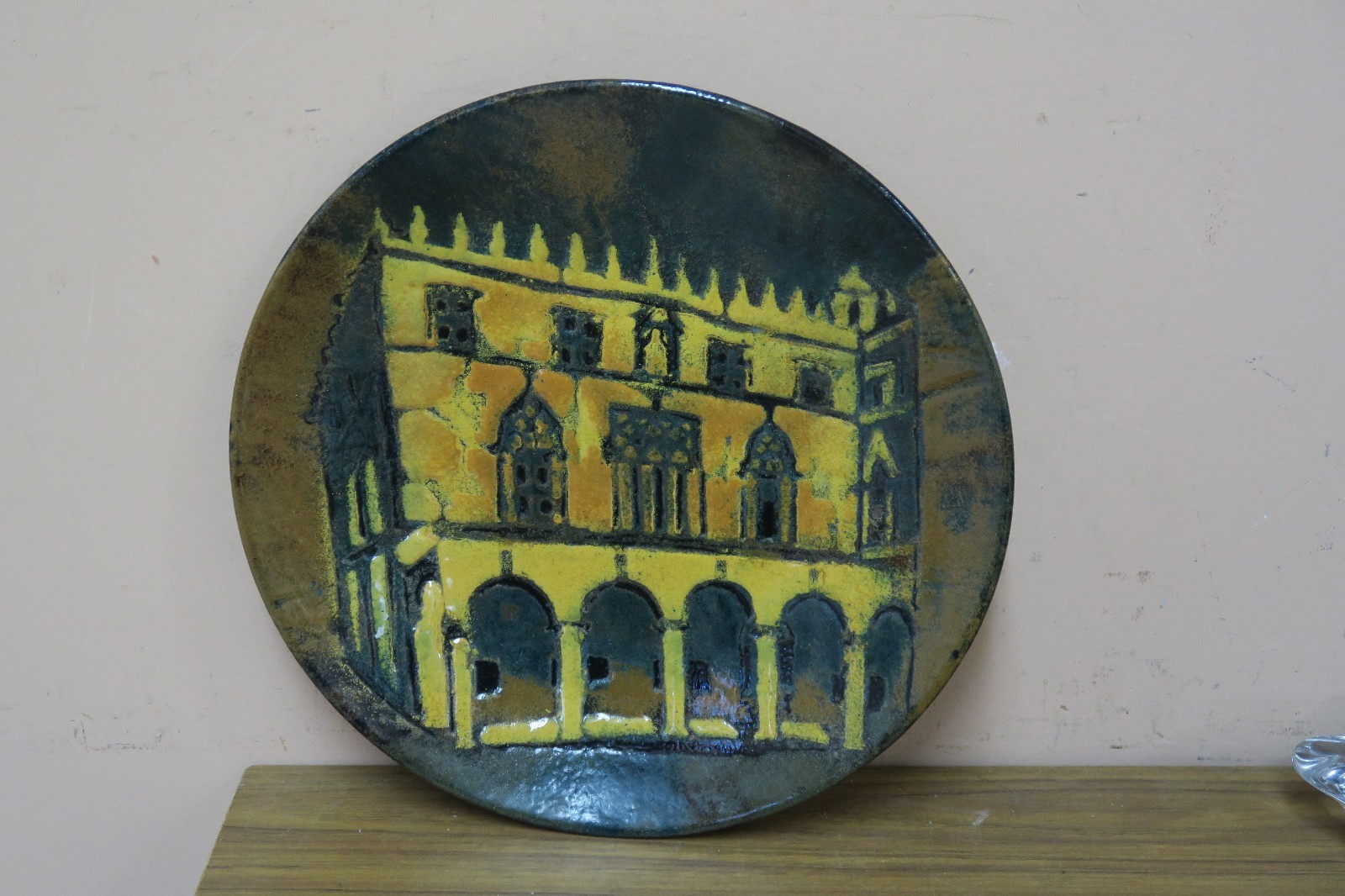 Vintage Dekor Zagreb Enameled Metal Wall Art Plate Yugoslavia 12" Mid ...