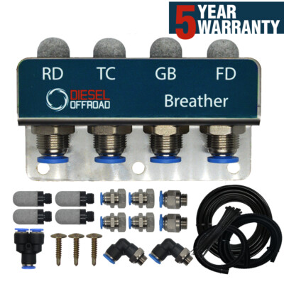 4 POINT STAINLESS STEEL DIFF BREATHER KIT FITS NAVARA fitting universal ...