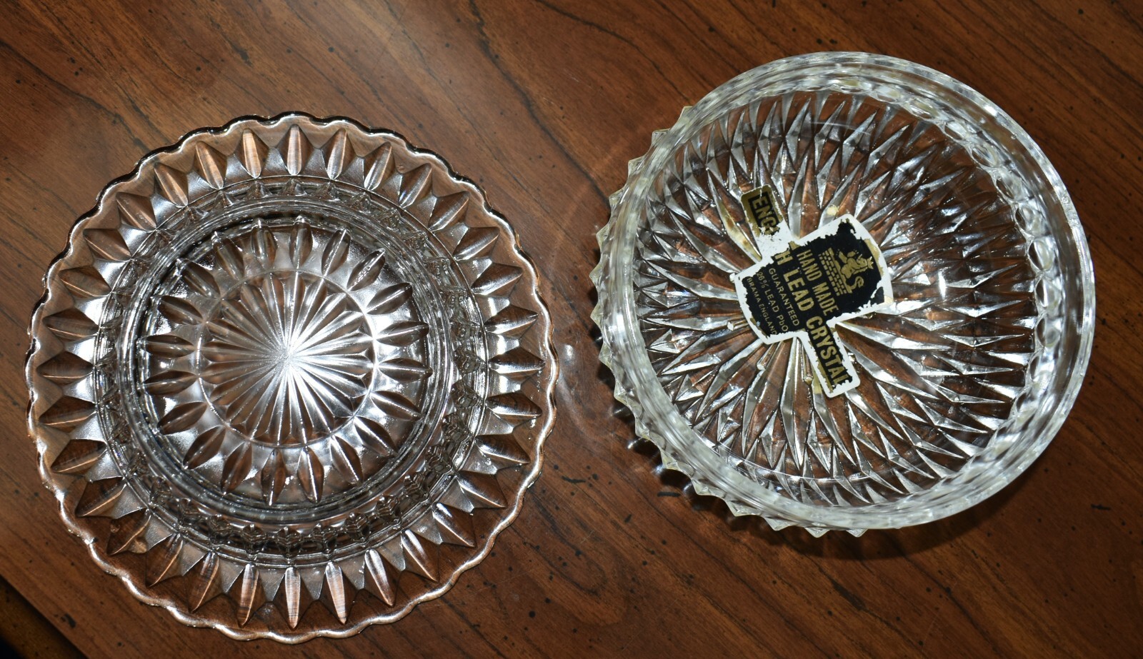 Vintage Hand Cut English Lead Crystal Covered Candy Butter Dish Brama ...