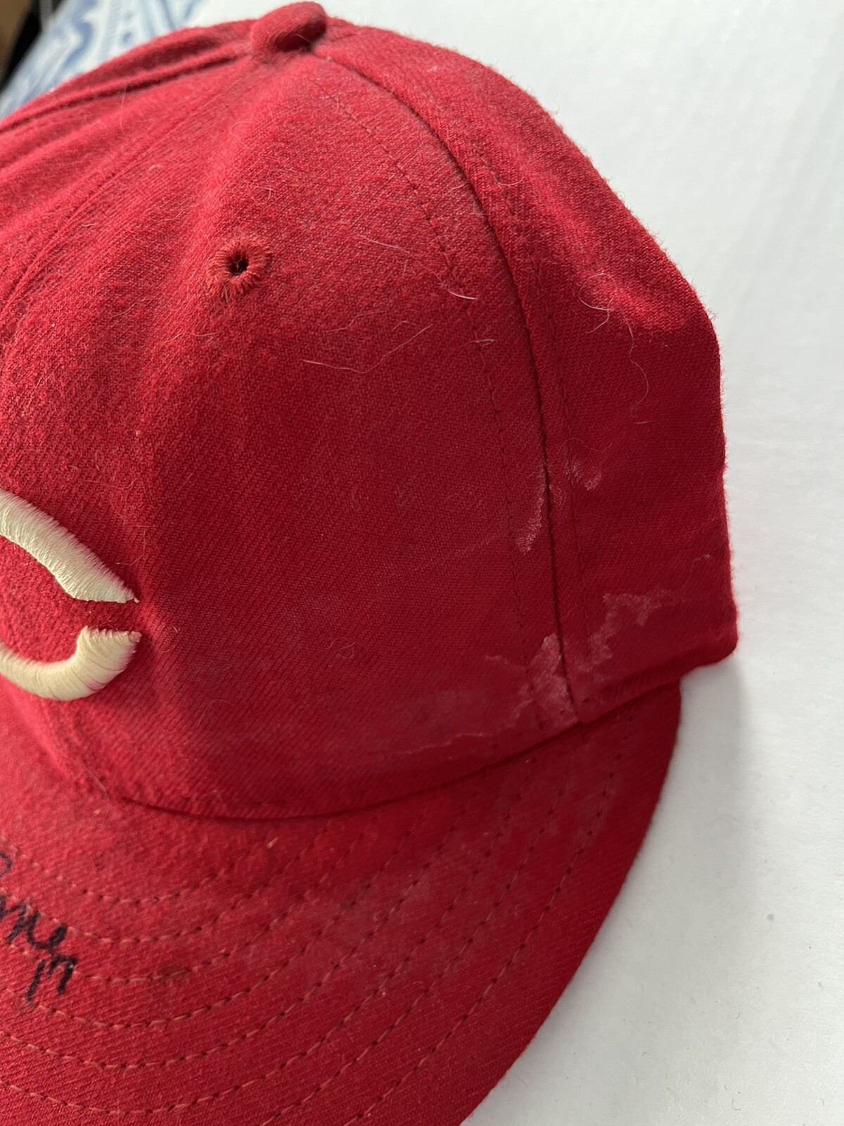 Aaron Boone 1998 Cincinnati Reds Game Used Worn Autographed Auto Hat ...