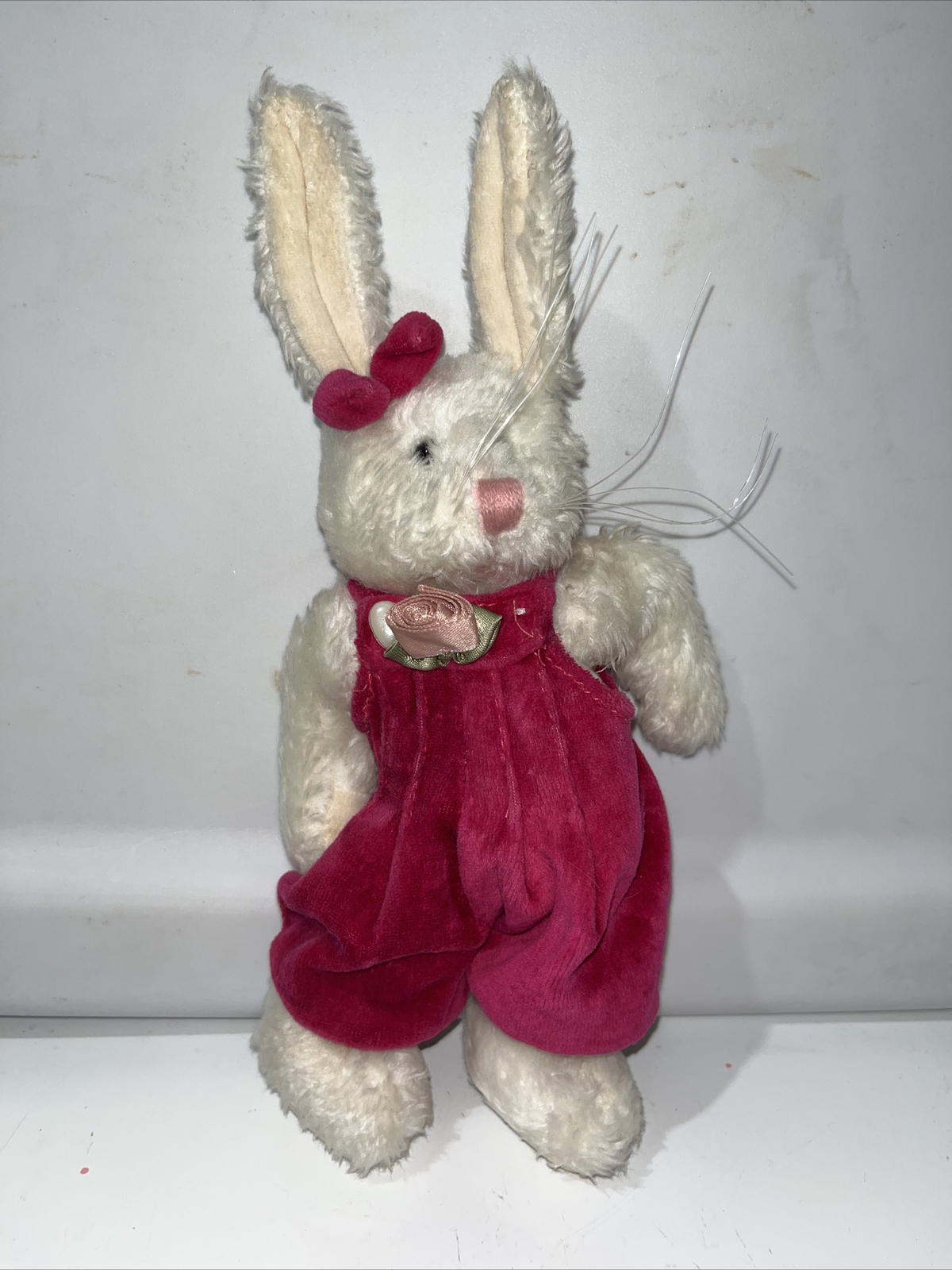 Boyds Bears Jointed White Bunny Rabbit 1364 with Purple Outfit 10.5 in ...