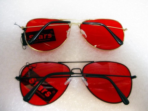 Classic Deep Red Aviator Sunglasses With Metal Frame Black or Gold M/F ...