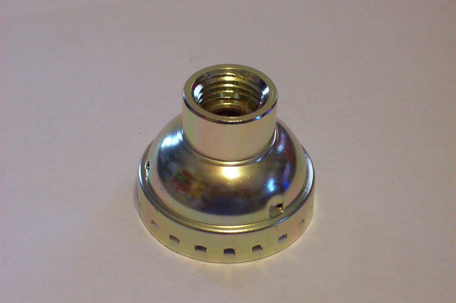 BRASS PLATED CAP WITH 1/2" HOLE 1/4IP FOR LAMP SOCKET LAMP PART NEW ...
