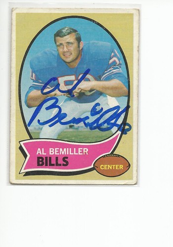AL BEMILLER Autographed Signed 1970 Topps Football card Buffalo Bills ...