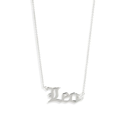 NEW Melinda Maria Zodiac Script Pendant Leo Necklace Silver 55 | eBay