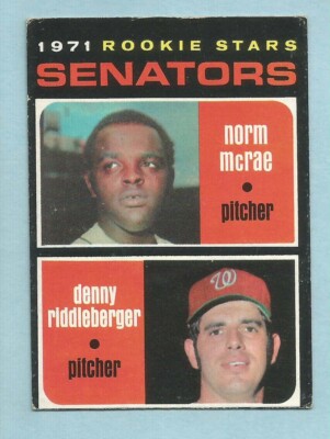 1971 Topps Baseball Norm McRae Denny Riddleberger #93 Senators RC ...