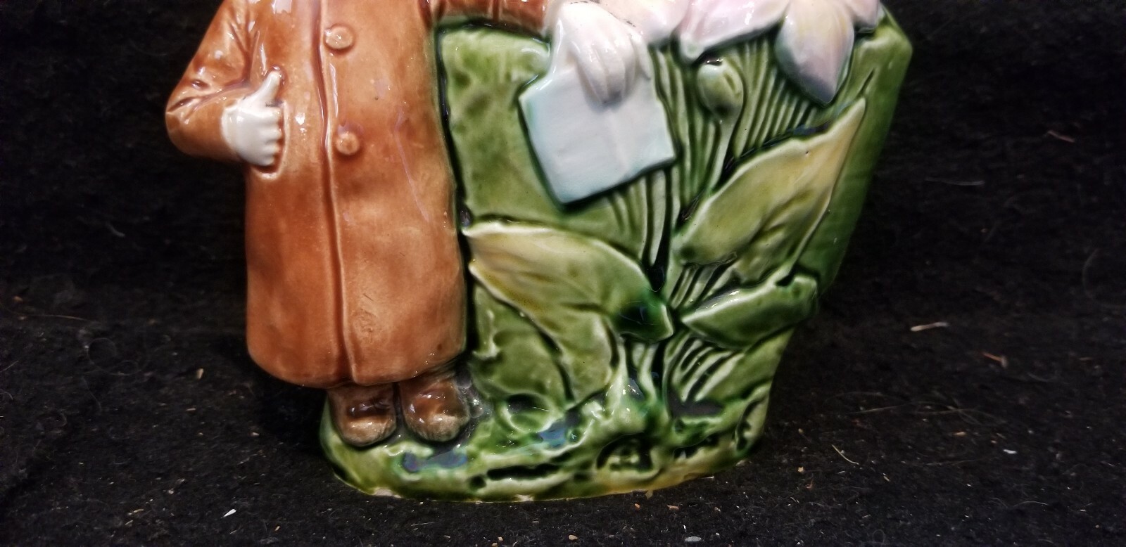 ANTIQUE MAJOLICA POTTERY HAPPY HOOLIGAN GLOOMY GUS PLANTER | eBay