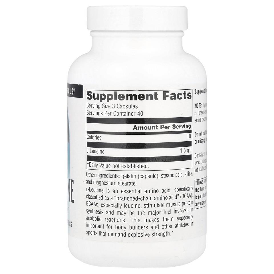 Free-Form L-Leucine , 1,500 mg , 120 Capsules (500 mg Per Capsule) | eBay