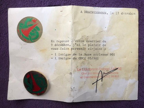 armée de l'air : ancien insigne du CDCZ 05/901 de Drachenbronn | eBay