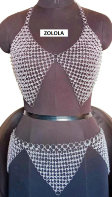 Aluminium Chainmail Butted Rings Bikini Bra and Panty Set for Women ...