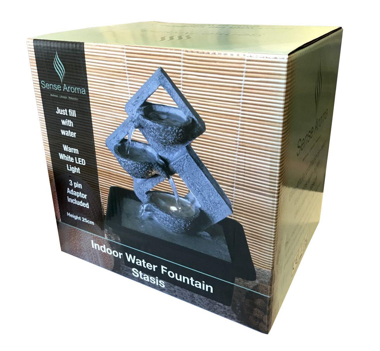 Indoor Water Feature LED Lights Tabletop Fountain Polyresin Statues ...