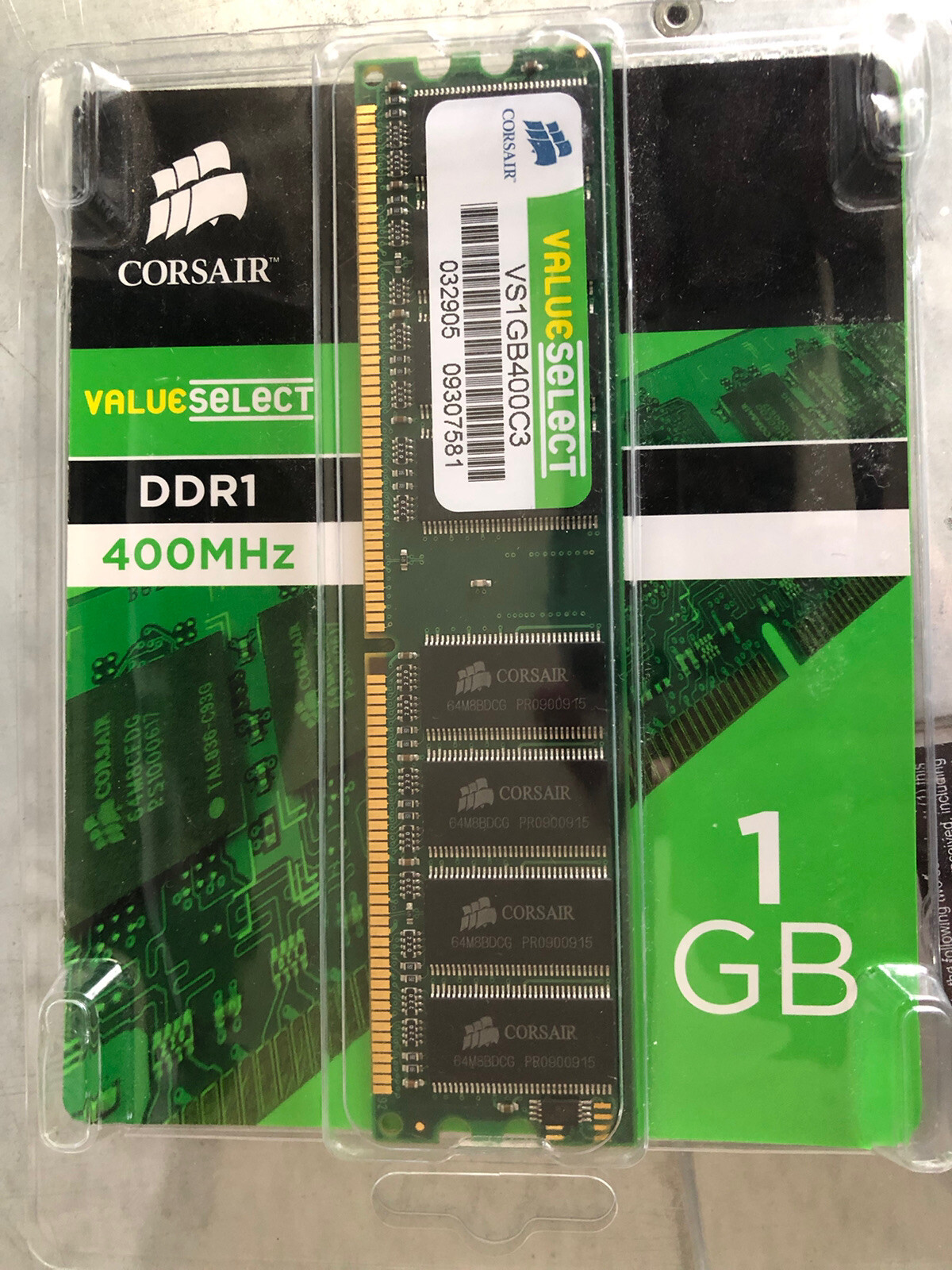 Corsair DDR1 1GB Value Select Ram Memory 400 MHz VS1GB400C3 ...