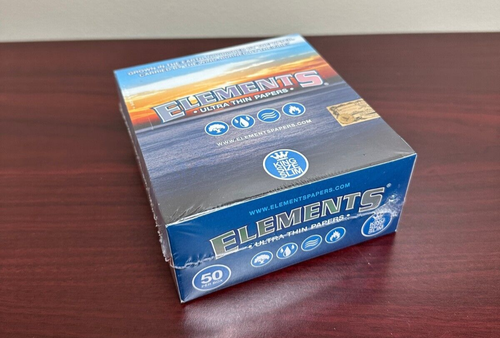 ELEMENTS KING SIZE SLIM ULTRA THIN RICE ROLLING PAPER 50 CT BOX ...