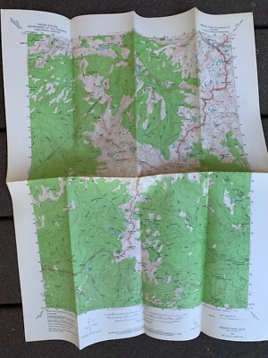 VINTAGE USGS TOPO MAP: MERCED PEAK QUADRANGLE CALF. 1953 | eBay