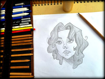 Anime Pencil Drawing Pencils Sketches Gaming Mat Desk 4807 | eBay