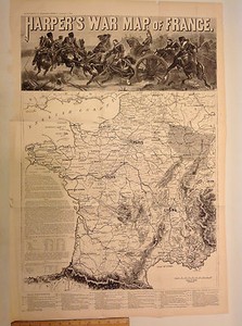 1870 'WAR MAP OF FRANCE' FRANCO-PRUSSIAN WAR IMPERIAL GERMANY WILHELM ...
