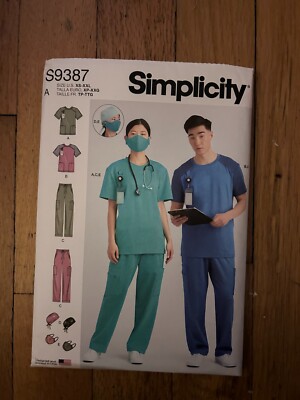 NEW! Unisex Scrubs Sewing Pattern~Top Pants Cap Mask (XS-XXL ...