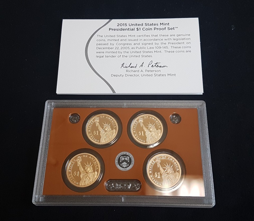 2015 U.S. Mint Presidential 1$ Dollar Coin Proof Set Complete With Box ...