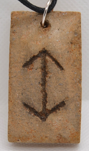 Tribal Protection Rune Pendant Talisman Cement Necklace -Handmade "Life ...