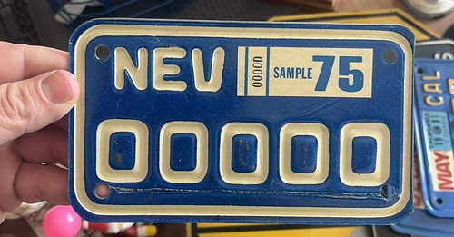 Unused Vintage Nevada Embossed Motorcycle Sample License Plate | eBay