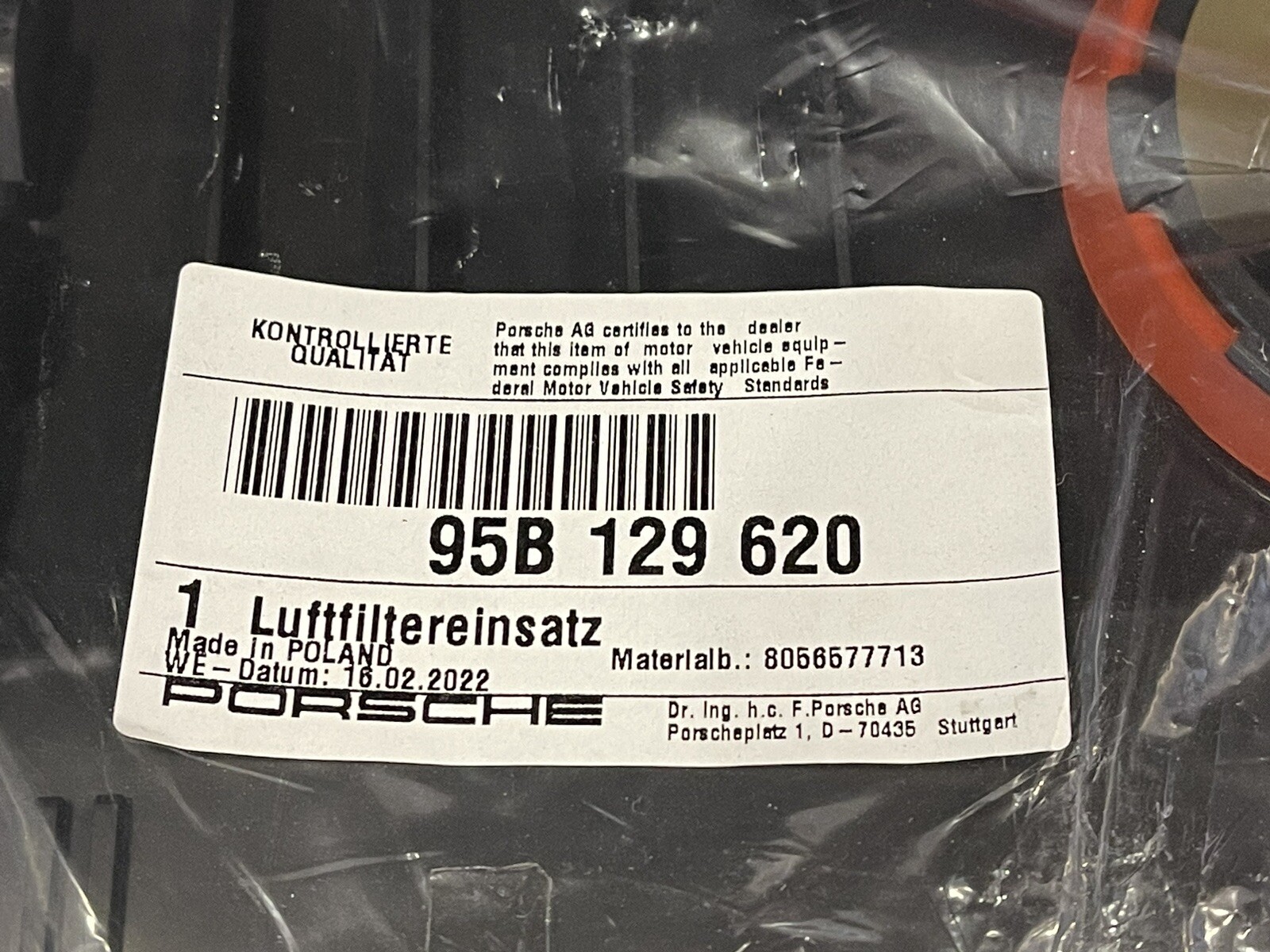 OEM 2014-2017 Porsche Macan Air Filter 95b 129 620 for sale online | eBay