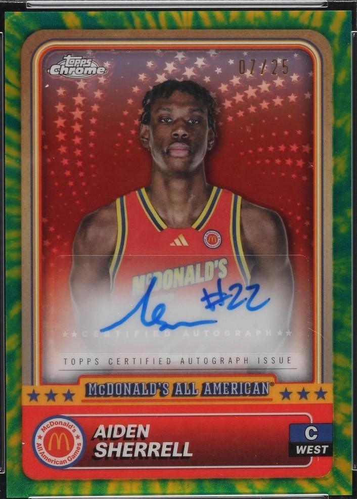 2024 Topps Chrome Mcdonald's All American - Aiden Sherrell #92 Tie-Dye ...